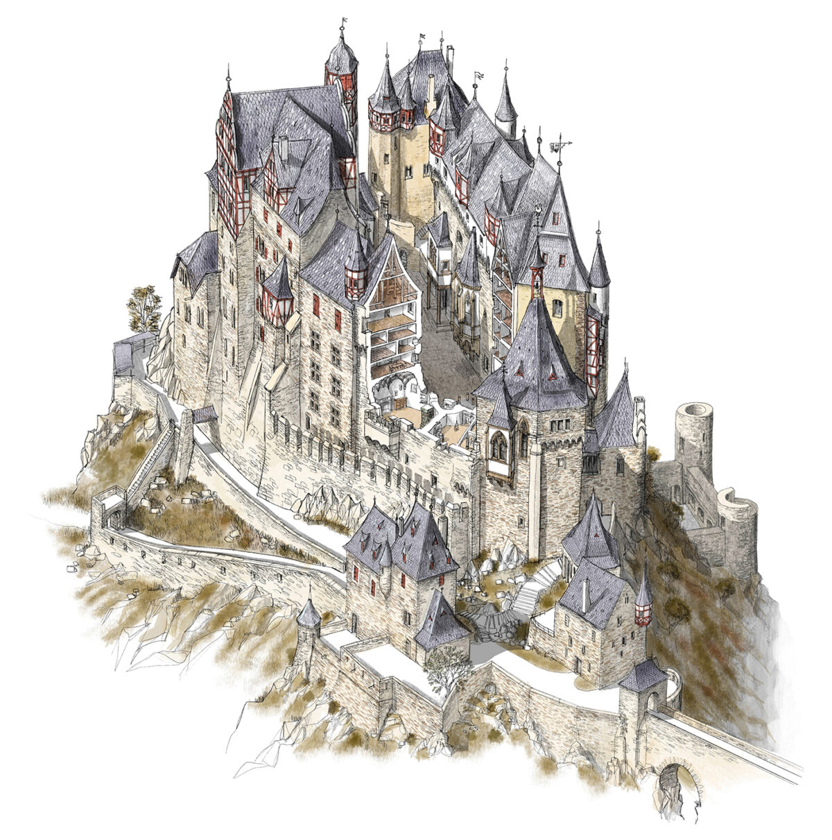 Burg Eltz, Rhineland-Palatinate, Germany - Gabriele Pettinau Illustrator