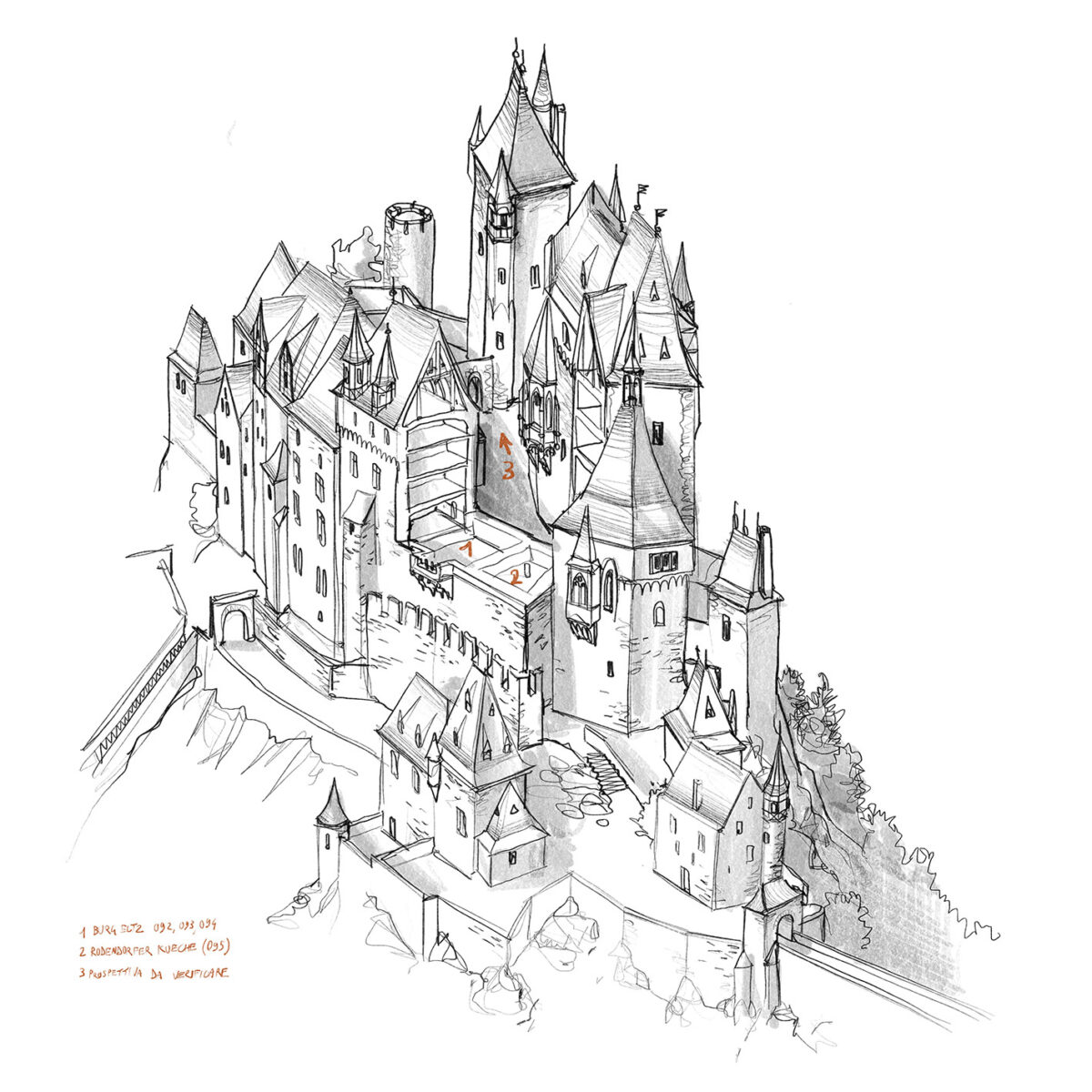 Burg Eltz, Rhineland-Palatinate, Germany - Gabriele Pettinau Illustrator
